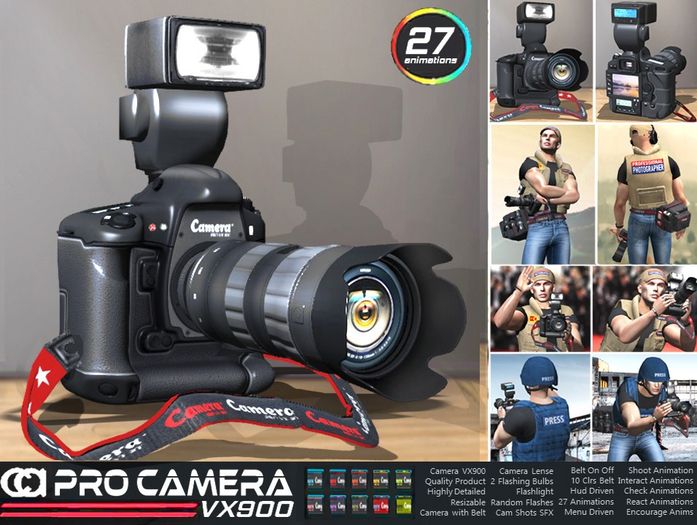 Second Life Marketplace - [CA] THE PRO PHOTO CAMERA VX 900